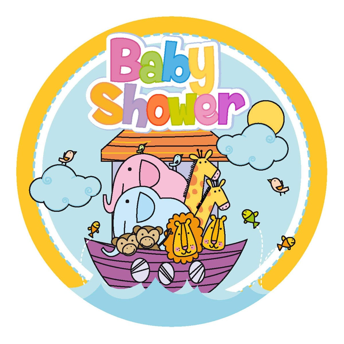 Calcomanía Redonda Baby Shower 4.5cm | Fantasias Miguel – Fantasías Miguel