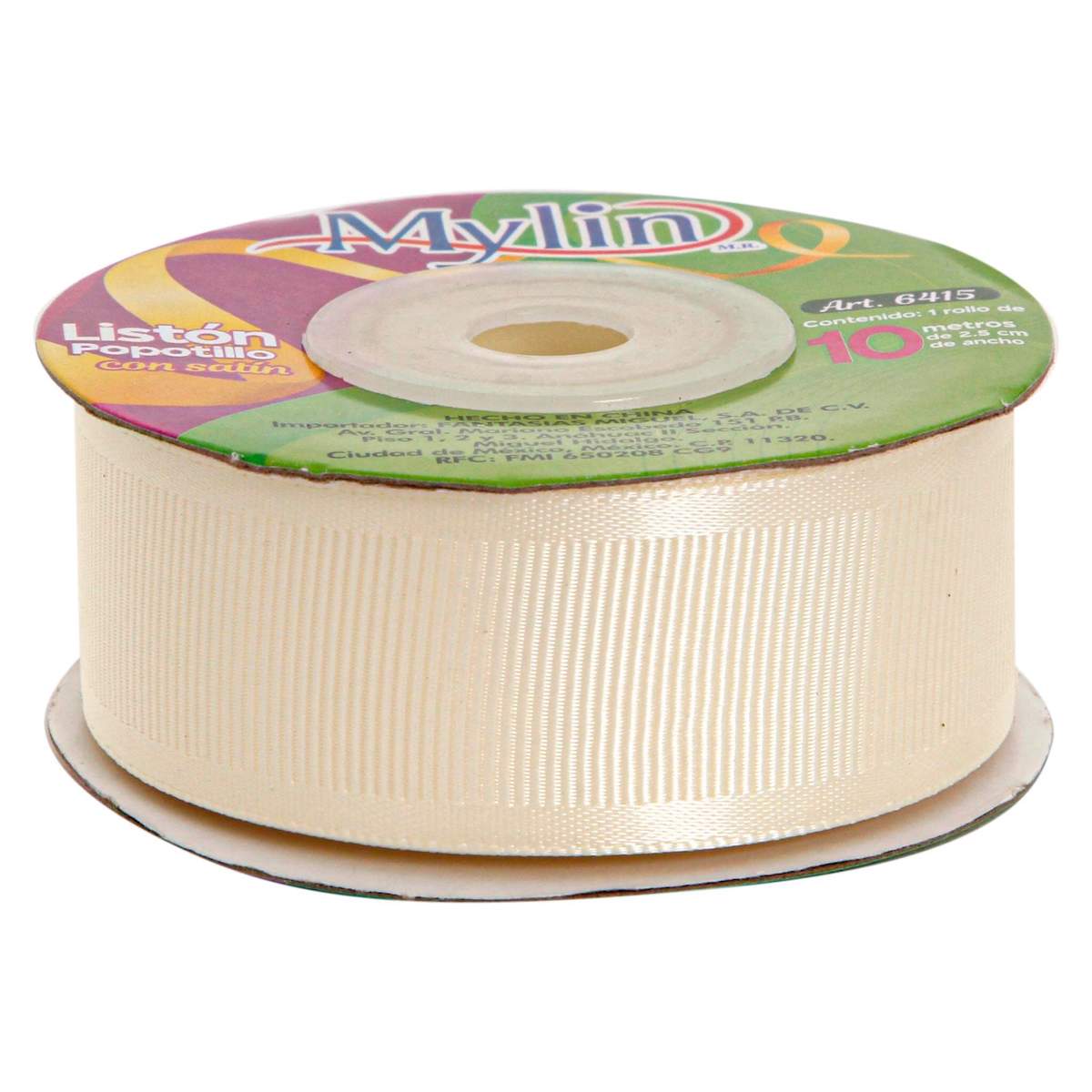 Listón Popotillo Con Orilla De Satín 2.5cm | Fantasias Miguel ...