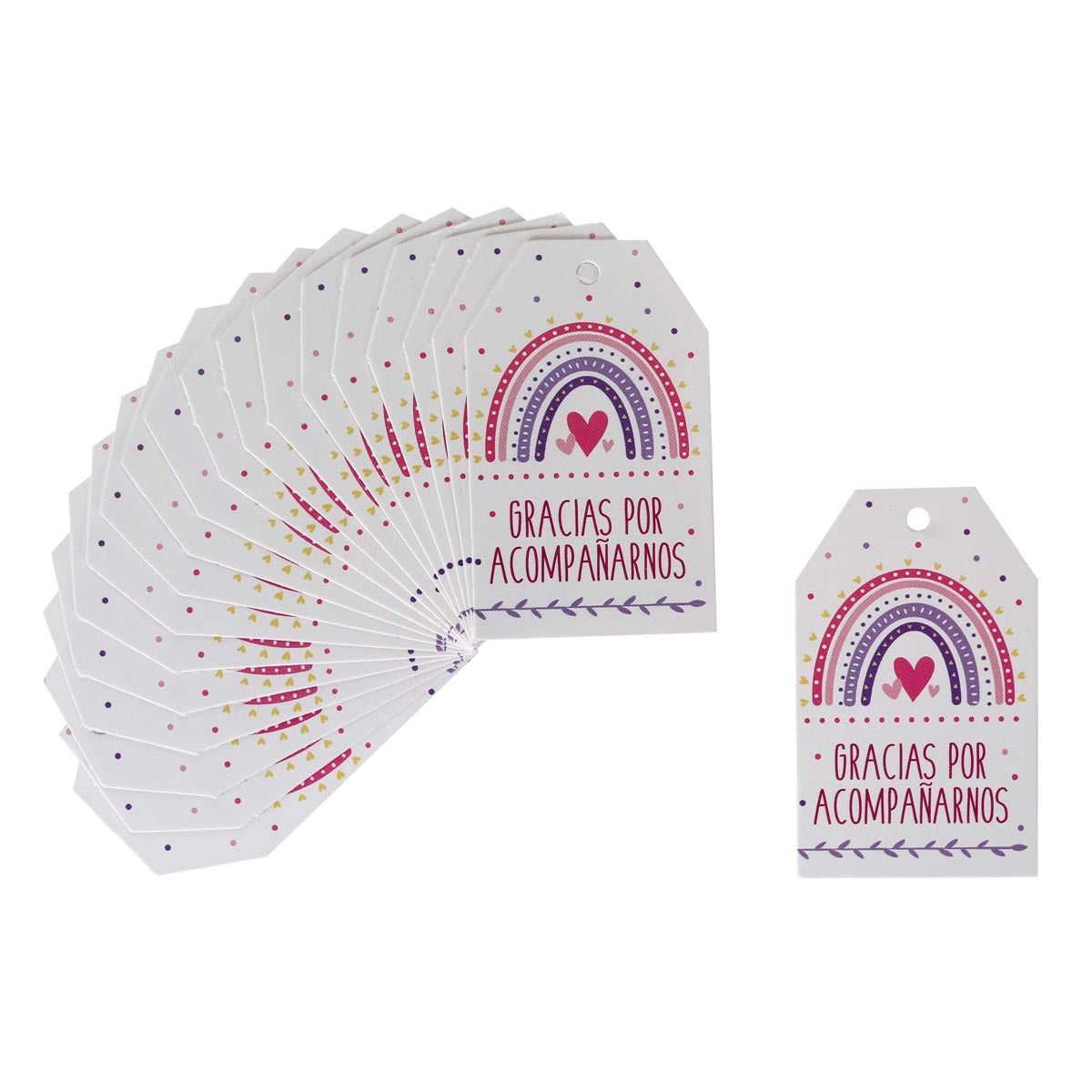 Tarjeta Rectangular Arcoiris 6.5x4cm | Fantasias Miguel – Fantasías Miguel