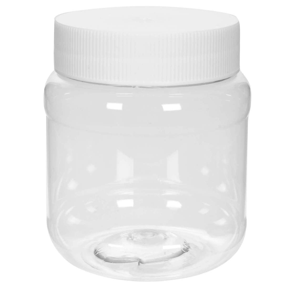 Bote De Plástico Redondo Con Tapa Aprox 250ml 8.6x7.3cm | Fantasias ...