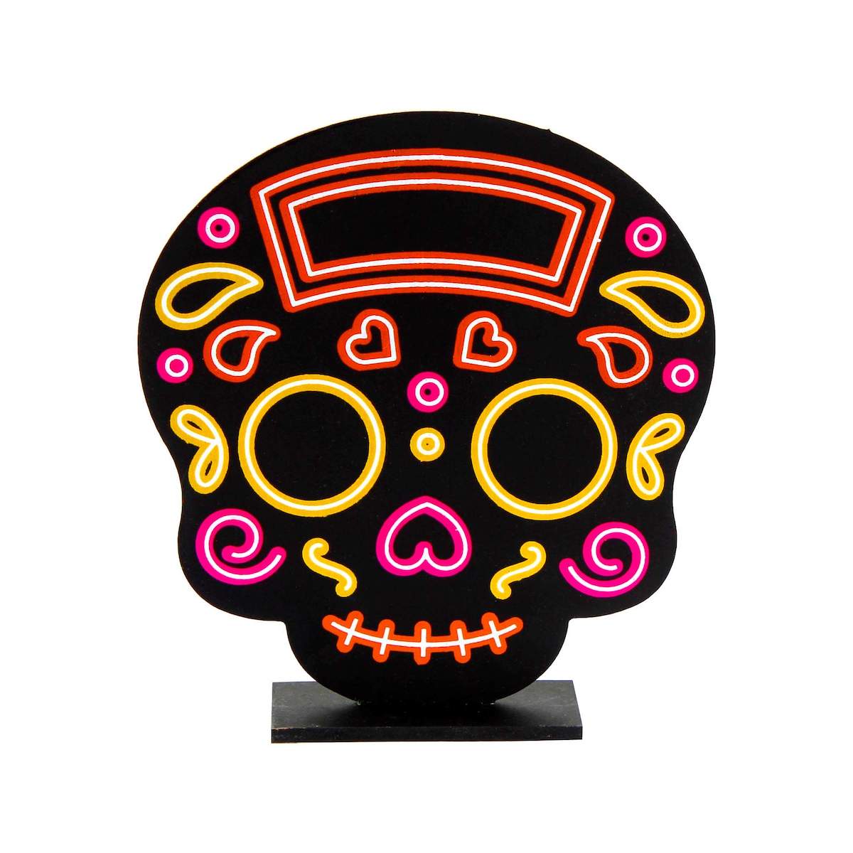 Calavera Color Neón Con Base 18.5x16.5x4cm | Fantasias Miguel ...