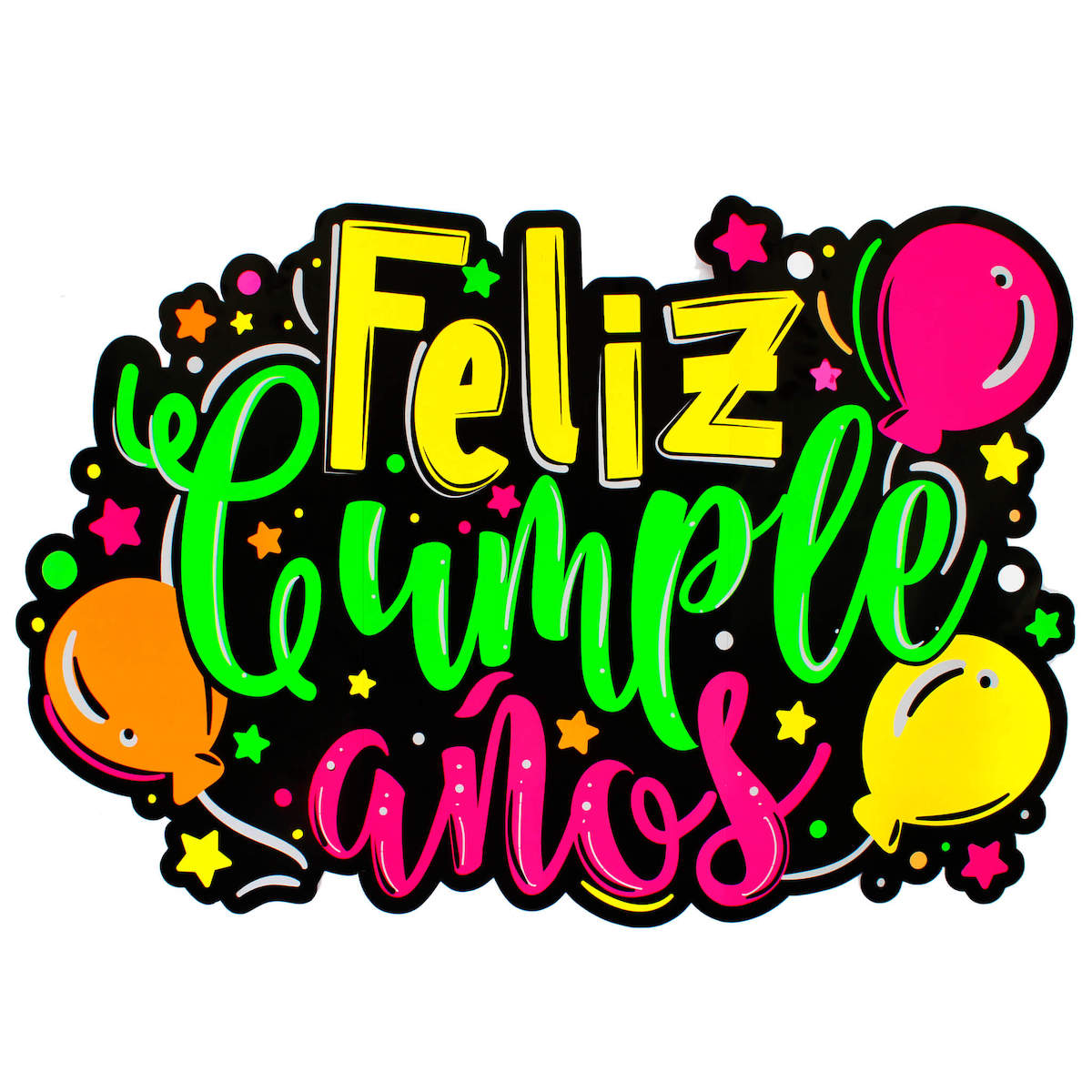 Letrero Neón Feliz Cumpleaños 59x88cm | Fantasias Miguel – Fantasías Miguel