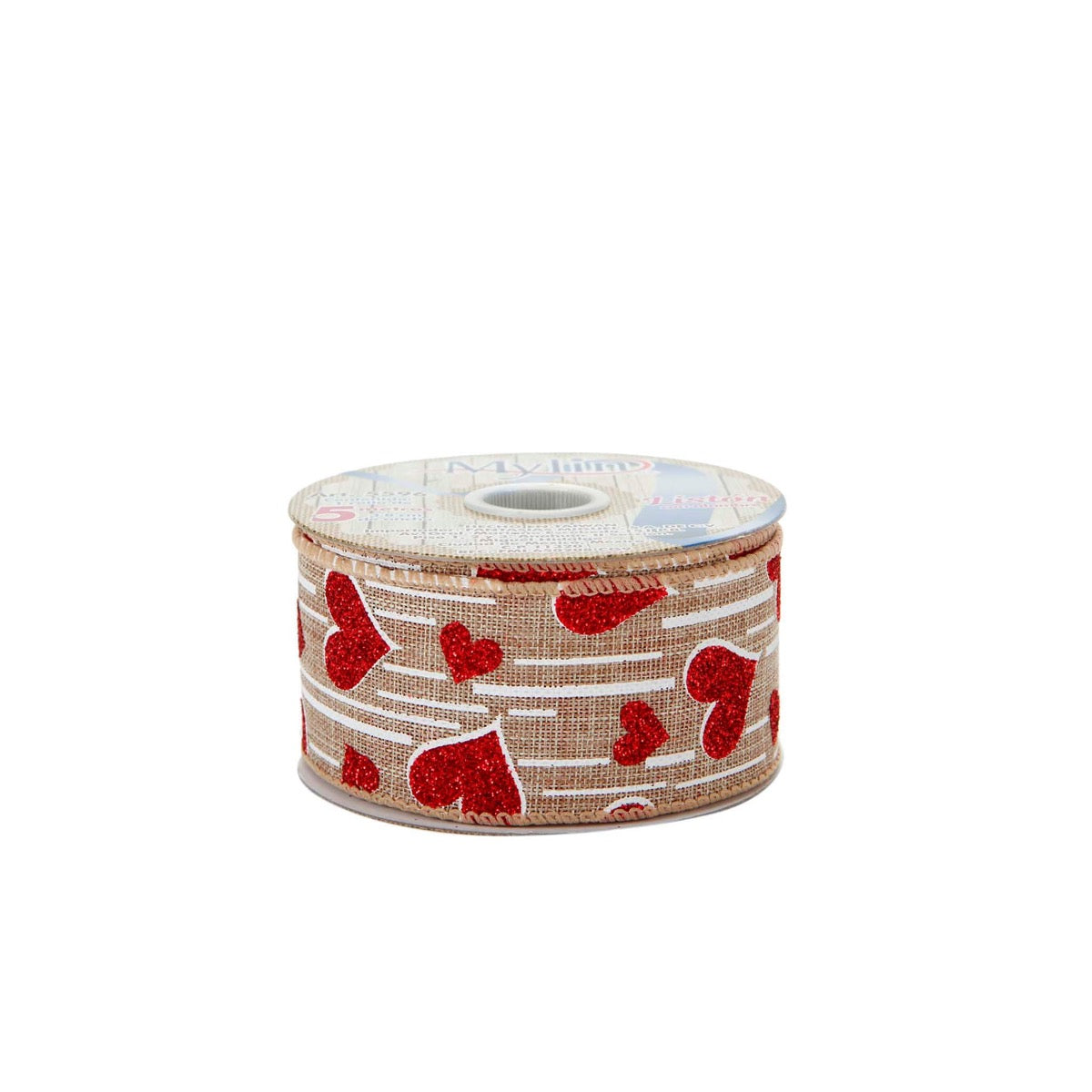 Listón Tipo Yute Impreso Corazones 3.8cm | Fantasias Miguel – Fantasías ...