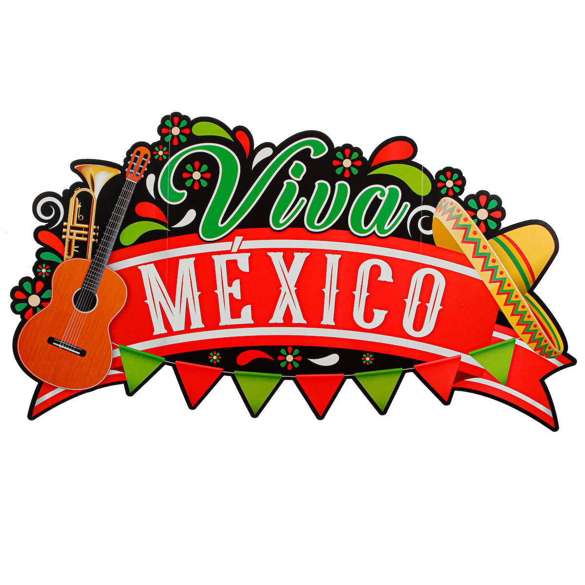 Letrero Viva México 48x88cm | Fantasias Miguel – Fantasías Miguel