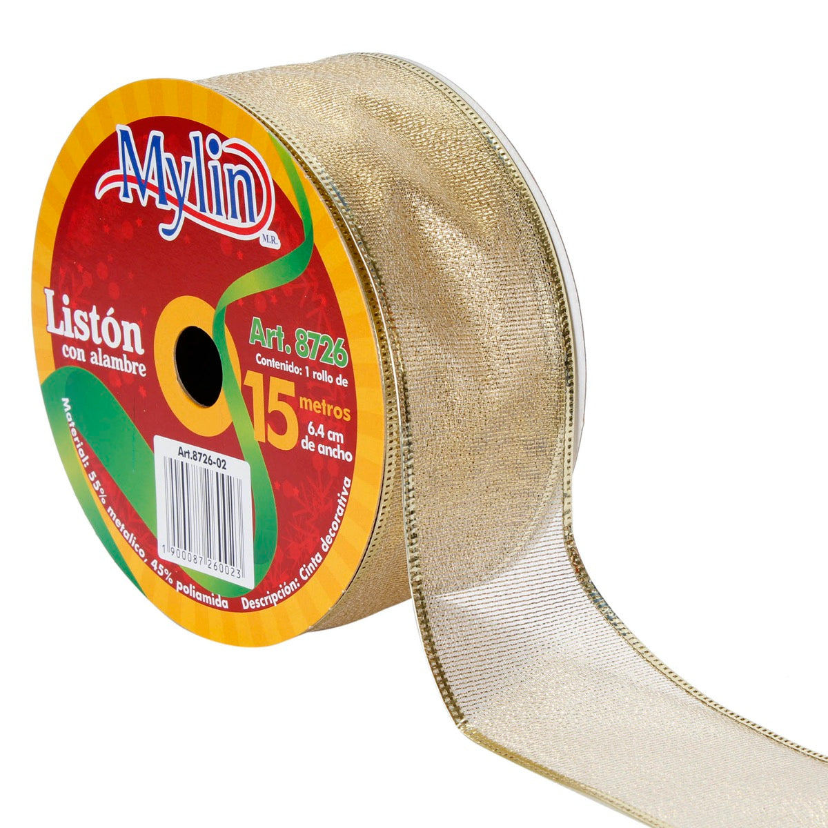Listón Metalizado Fino 6.4cm 15m | Fantasias Miguel – Fantasías Miguel