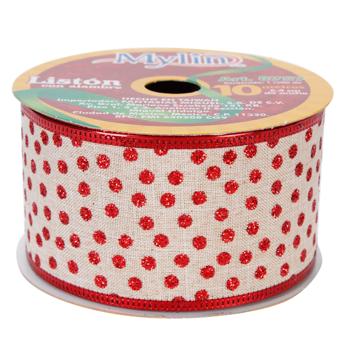 Listón Yute Con Puntos Diamantados 6.4cmx10m | Fantasias Miguel ...