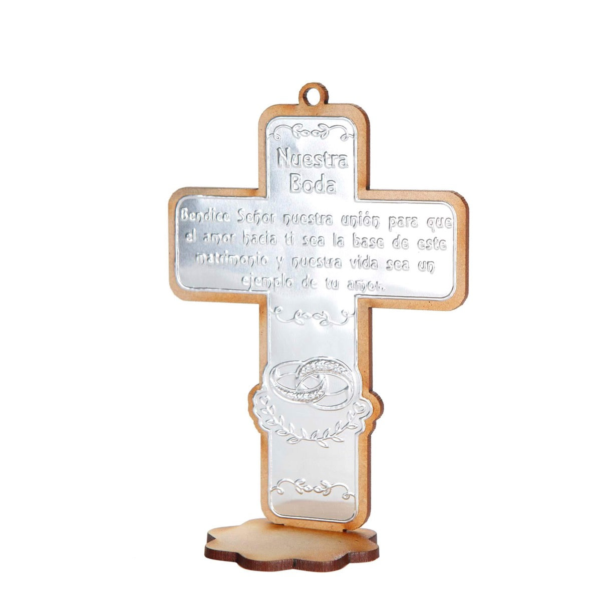 Cruz Boda Madera Con Repujado 11.5x8x4.5cm | Fantasias Miguel ...
