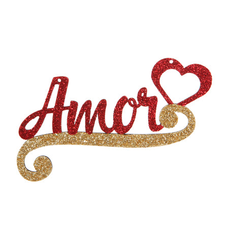 Letrero Amor Con Diamantina Oro/Rojo | Proyecto | Fantasias Miguel ...