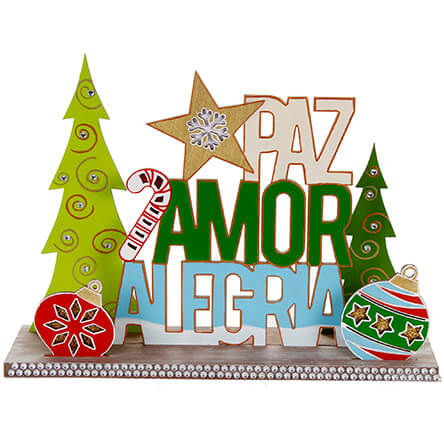 Letrero Paz Amor Alegría Con Esferas | Proyecto | Fantasias Miguel ...