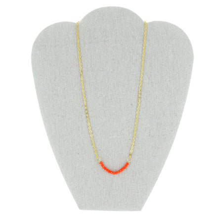 Collar Con Cadena Y Cuenta Naranja | Proyecto | Fantasias Miguel ...
