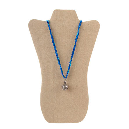 Collar De Listón Trenzado Bicolor Azul Con Dije Murmuró De Ángel ...