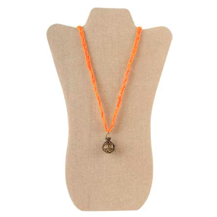 Collar De Listón Trenzado Bicolor Naranja-Amarillo Con Dije Murmuró De ...